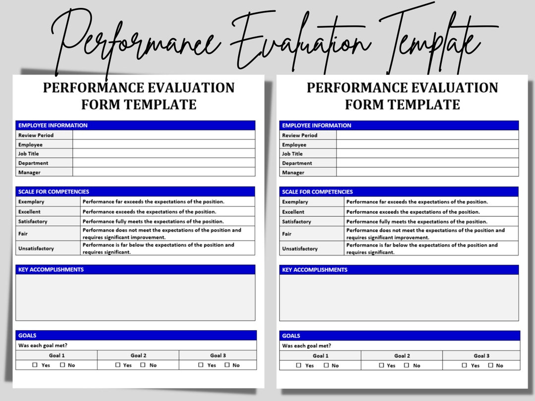 Performance Review Template HR Templates Performance - Etsy.de