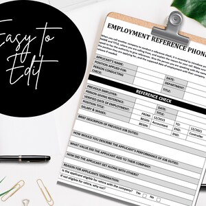 Employment Reference Phone Script | HR Templates | Editable & Printable ...