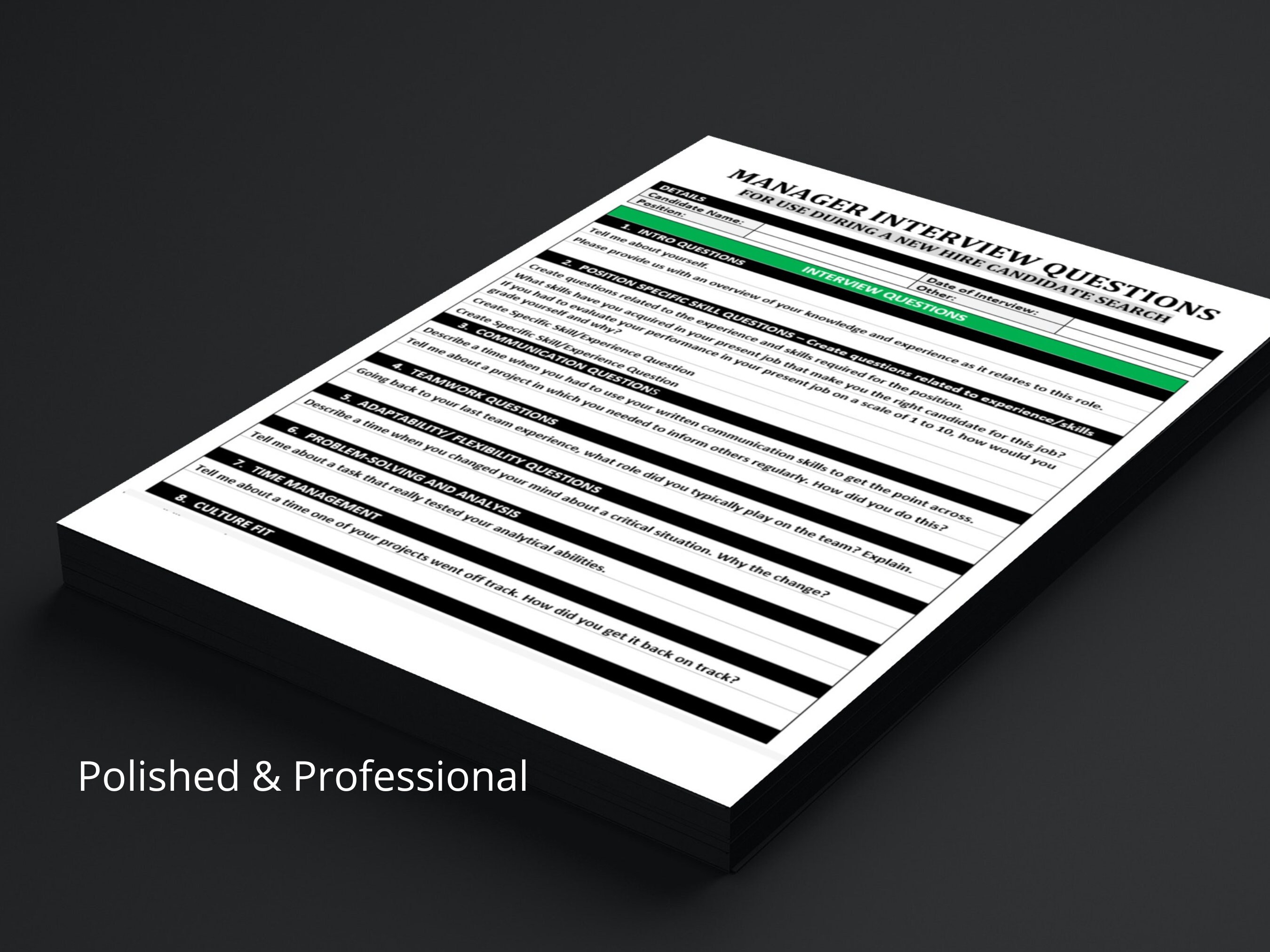 Manager Interview Questions Candidate Interviewing Questioning Behavioral Questions Editable ...