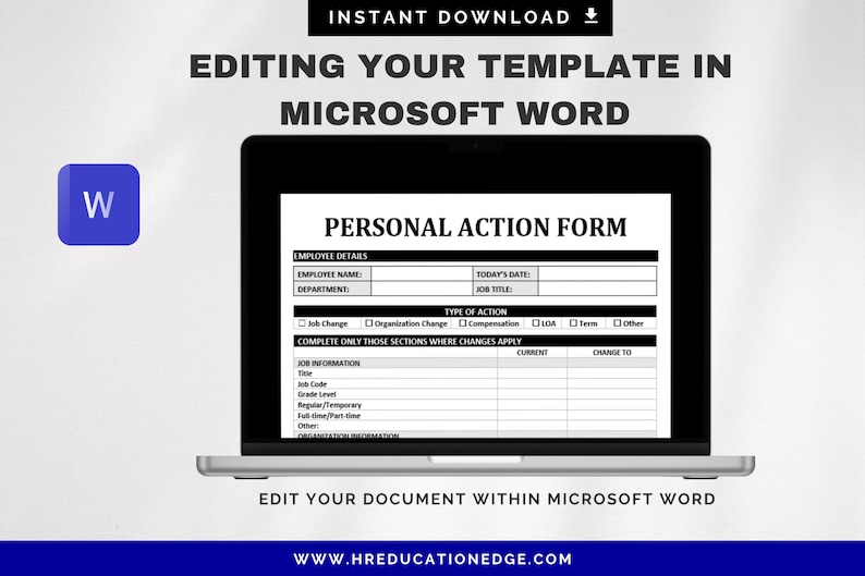 Personal Action Form Employee Status Change, Employment Updates: Salary ...