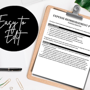 Expense Reimbursement Policy | MS Editable Word Template | Human ...