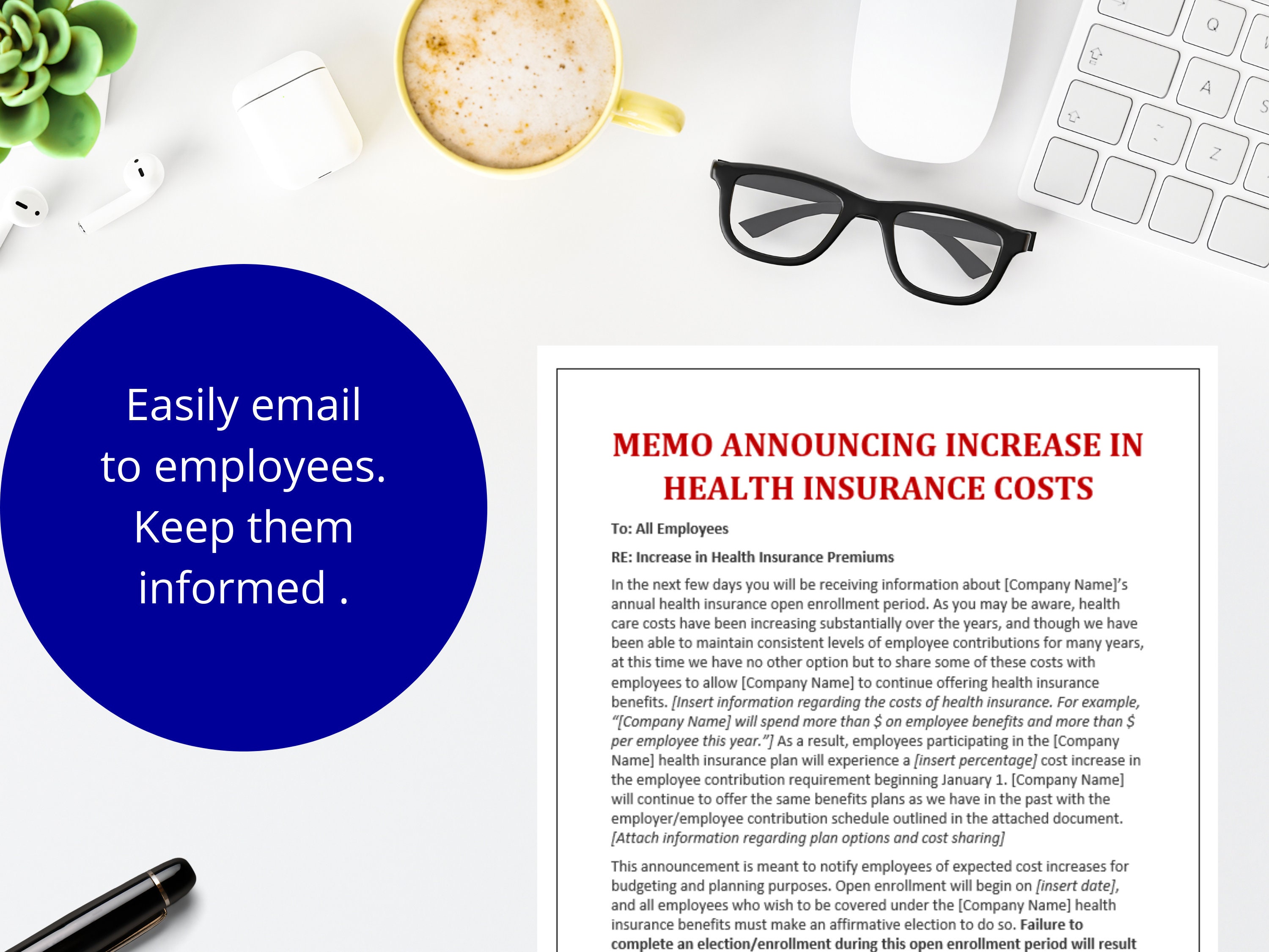 Memo: Announcing Health Insurance Cost Increase | HR Communication ...