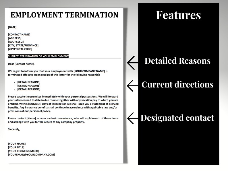 Employee Termination Letter Template: HR Editable Word Form - Etsy