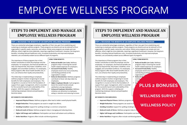 Employee Wellness Program | Implementation/management Guide | Workplace ...
