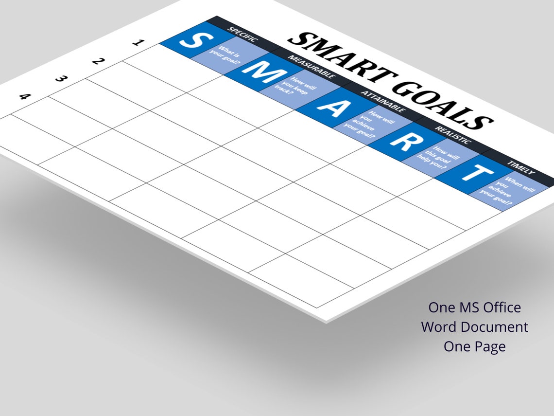 SMART Goals Template: Employee Performance Appraisal (MS Word) - Etsy