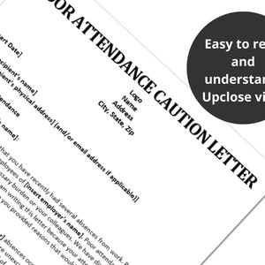 Attendance Warning Letter: HR Template | Employee Poor Attendance ...