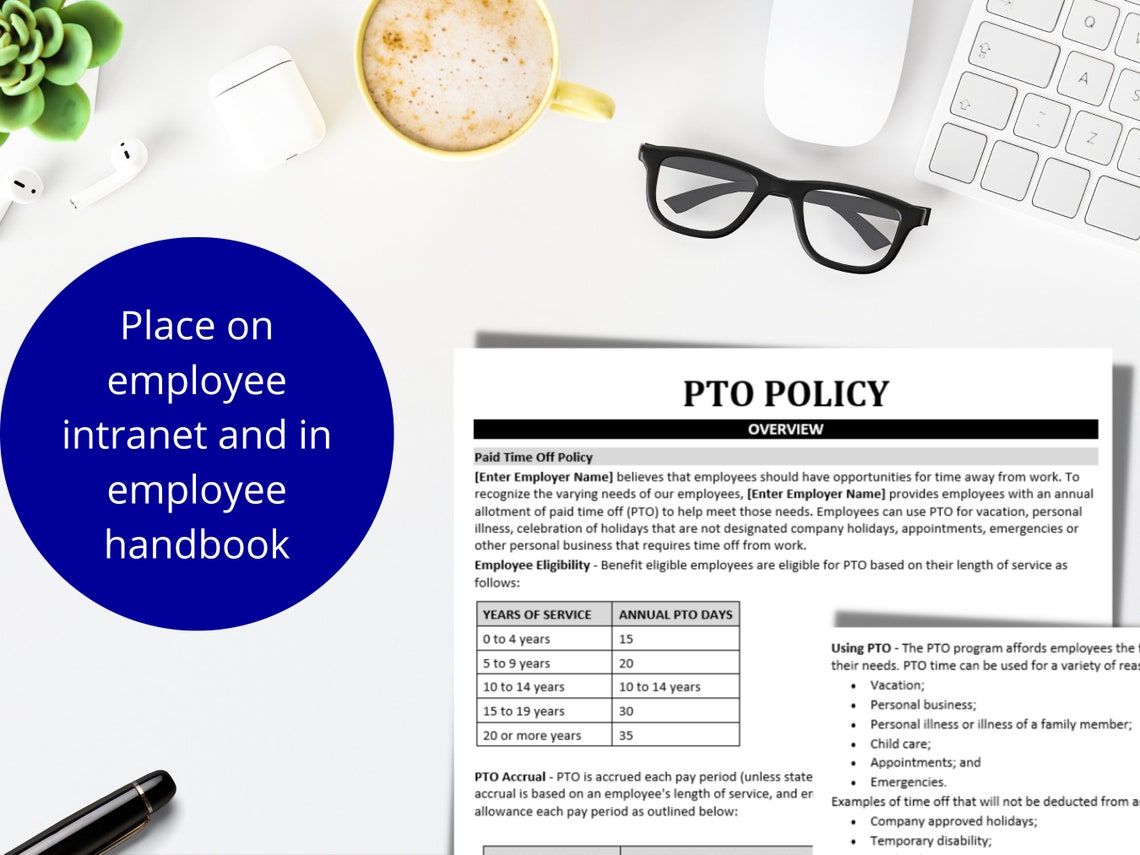 Editable PTO Policy Template: Employee Time-off HR Form (digital ...