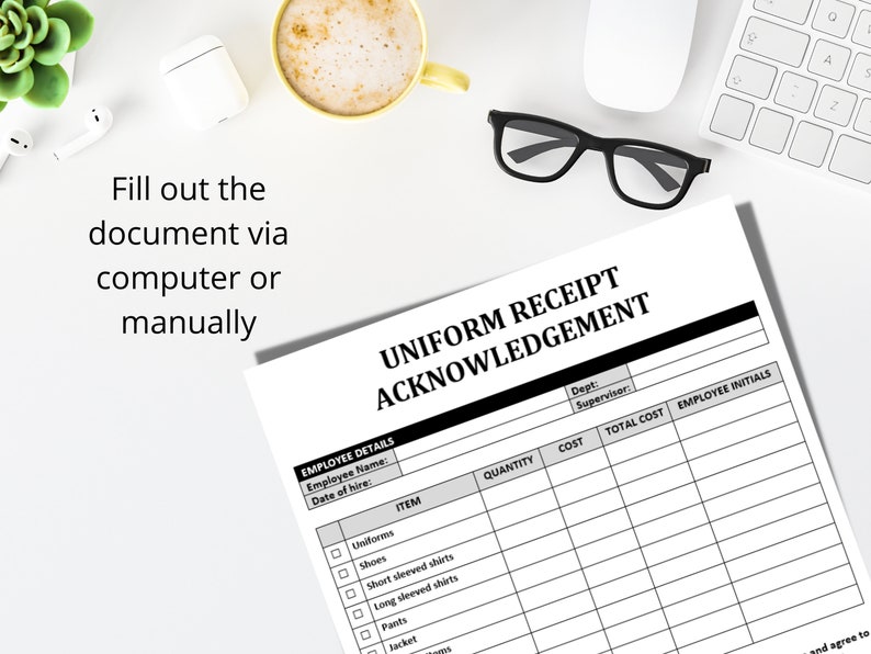 Employee Uniform Agreement Template: HR Forms (MS Word) - Etsy