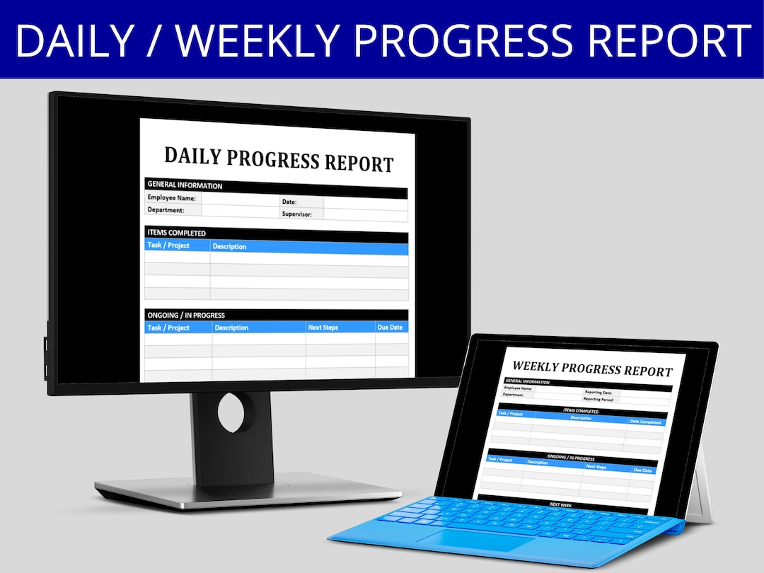 Employee Daily/weekly Progress Report Template (digital Download) - Etsy
