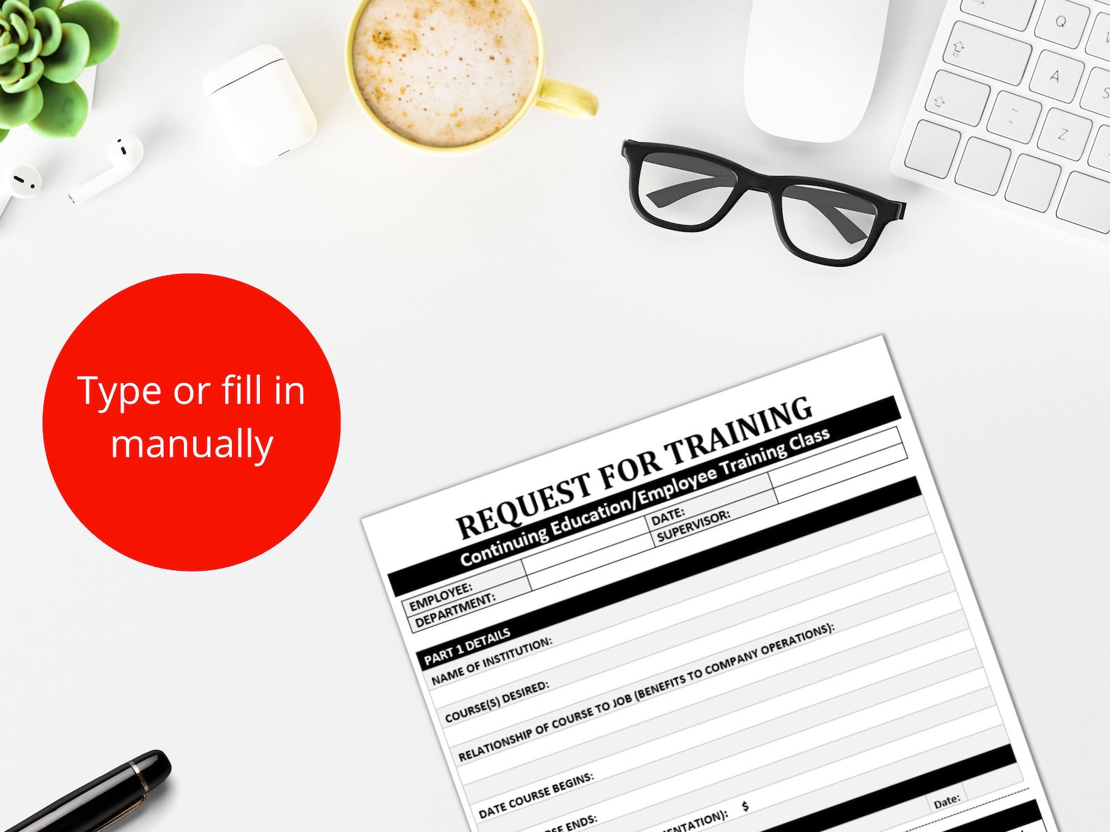 Employee Training Request Template: HR Professional Development ...