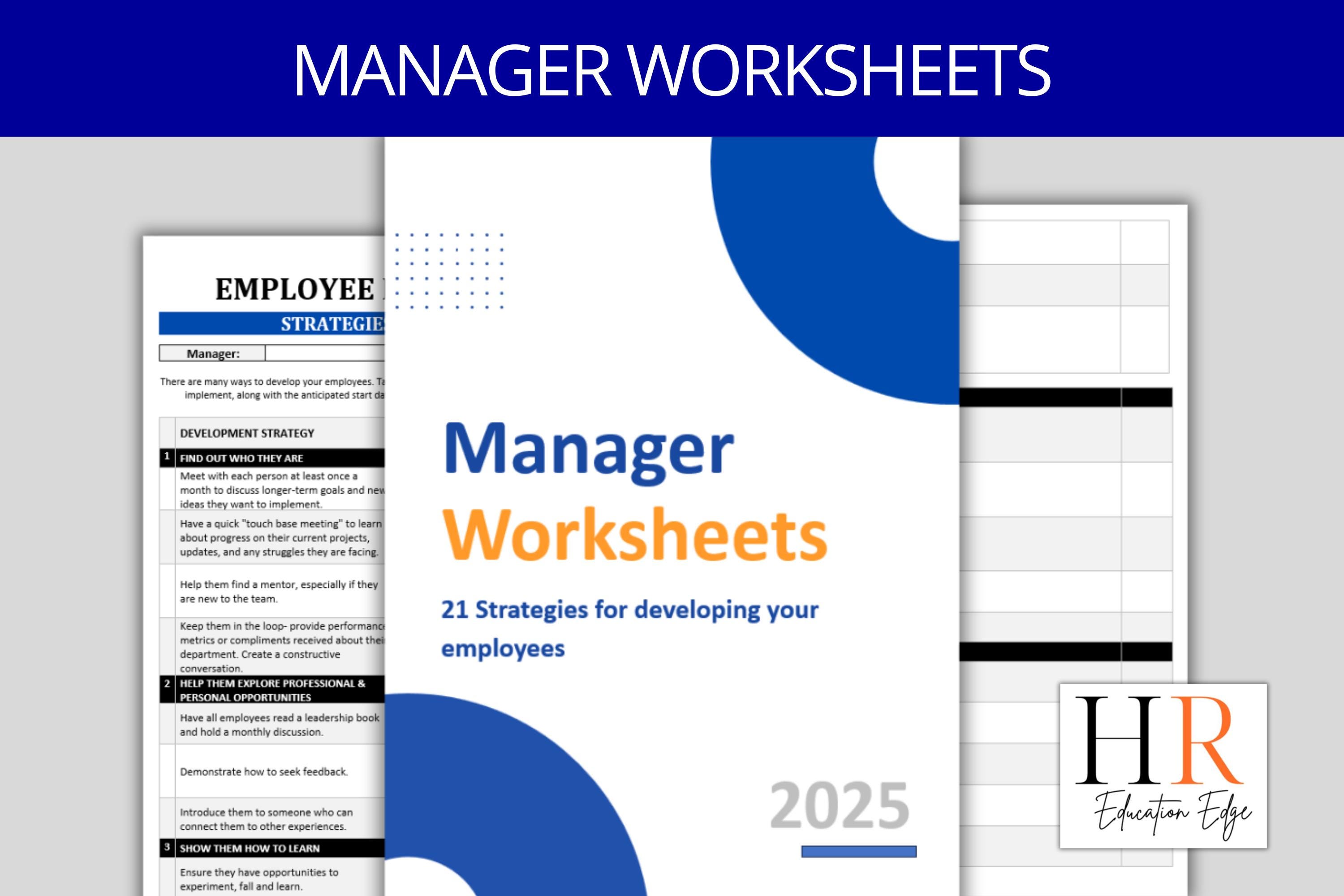 Manager Training Worksheets | Management Template | New Development ...