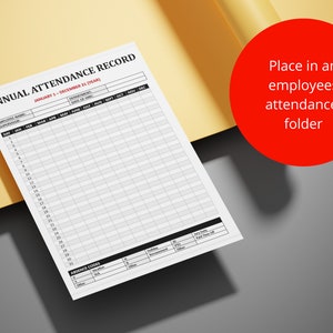 Employee Attendance | Annual Record | Absence Tracker | Yearly Absences ...
