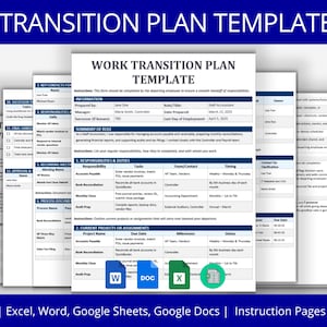 Work Transition Plan Template - Etsy