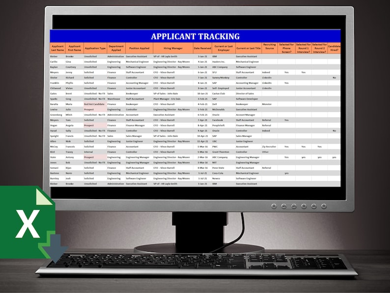 Applicant Tracker Template: MS Editable HR Excel Form | Candidate Tracking - Etsy