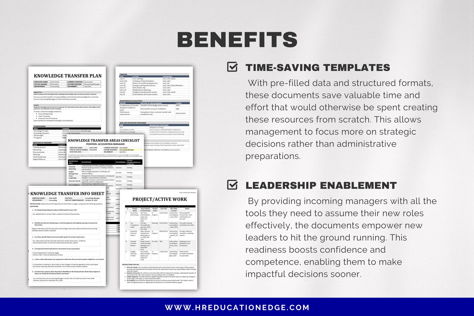 Knowledge Transfer Plan Template: Management Transition Kit (digital ...