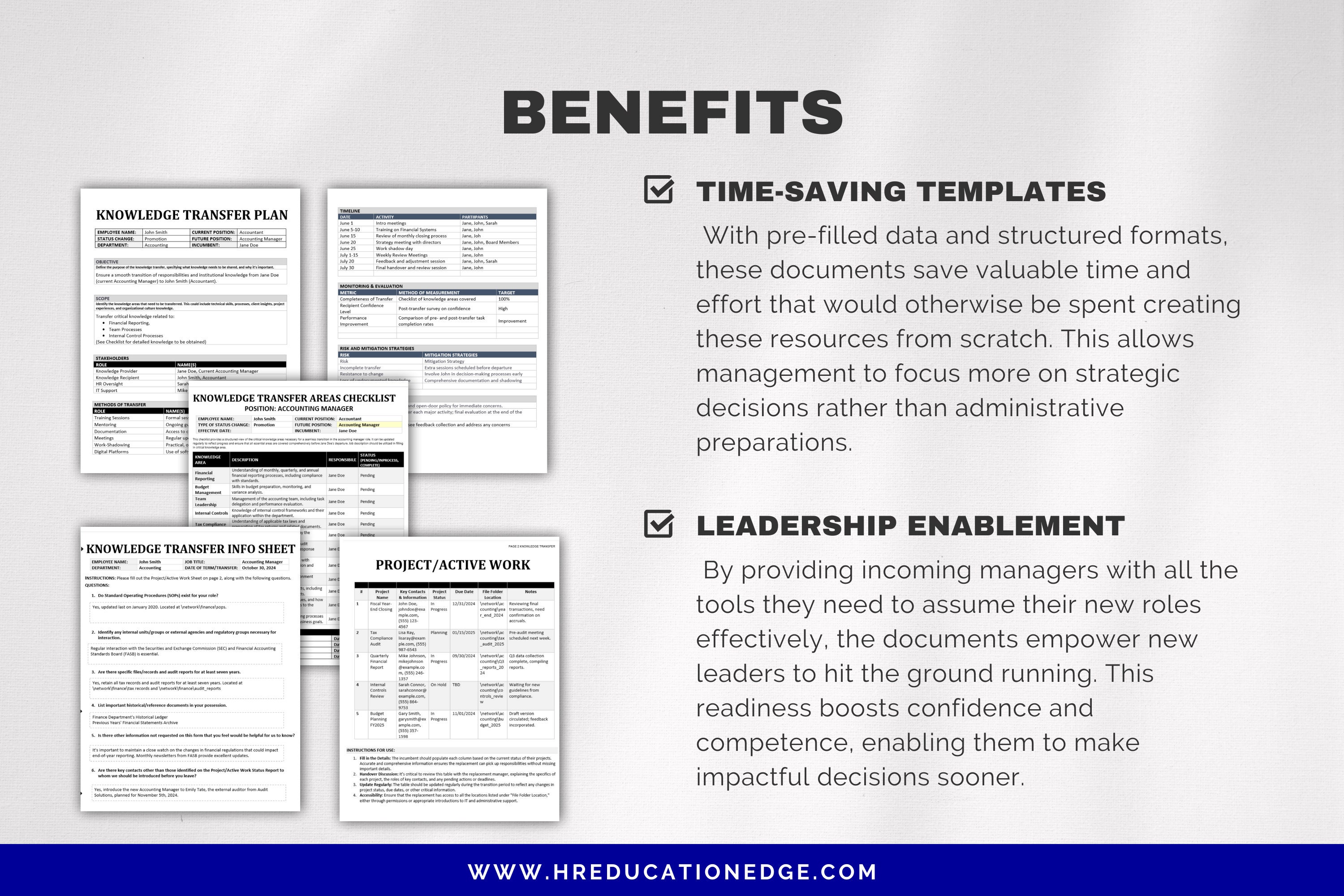 Knowledge Transfer Plan Template: Management Transition Kit (digital ...