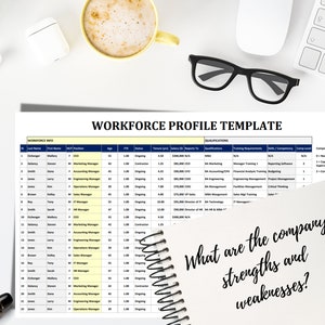 Workforce Profile Template: Excel HR Spreadsheet for Talent Gap ...