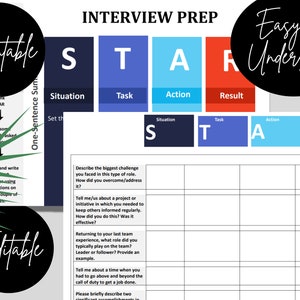 STAR Interview Prep Template: Situational Questions (editable Word) - Etsy