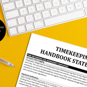HR Timekeeping Policy Template: Employee Handbook Compliance (digital ...