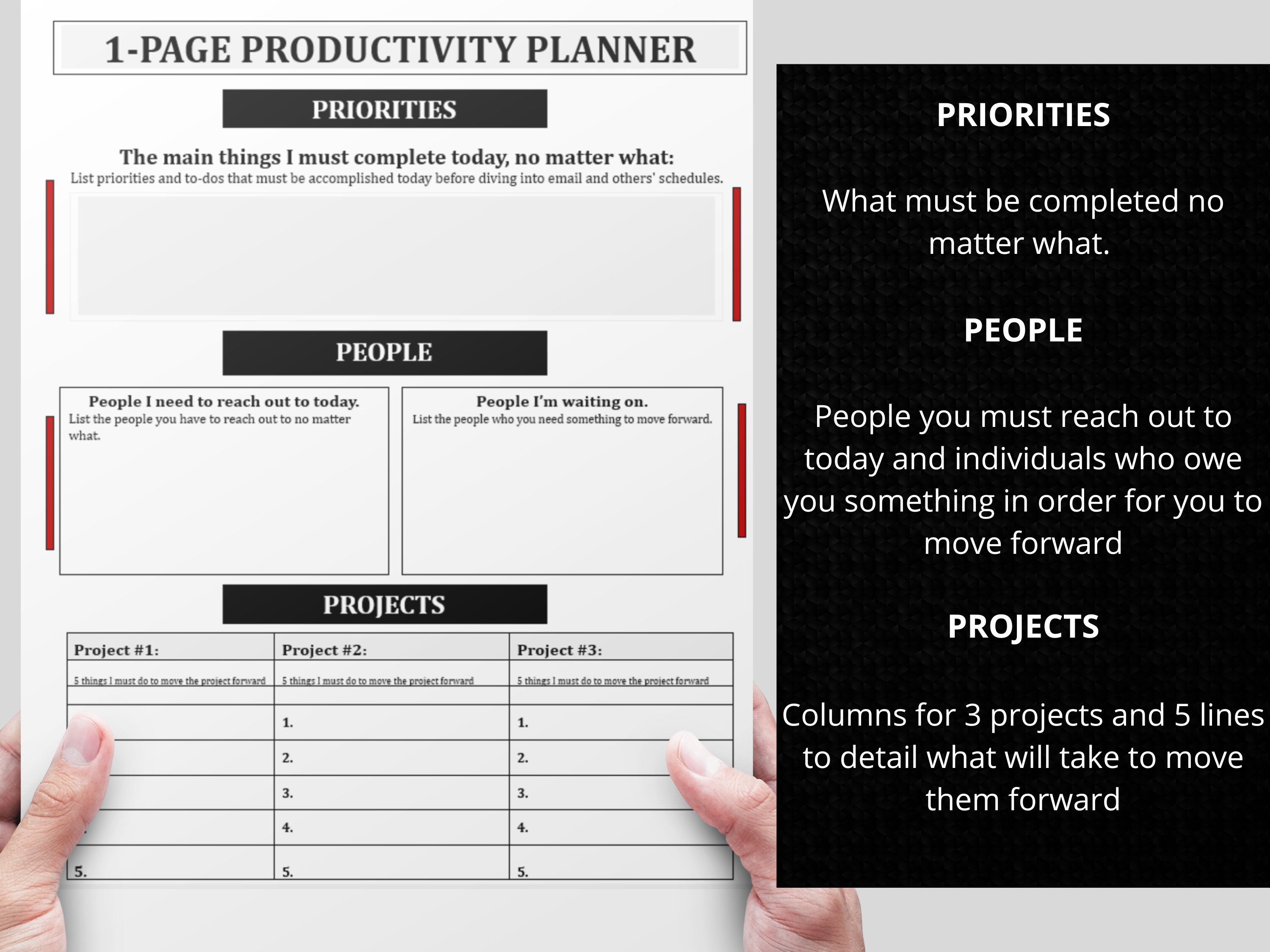 HR Planner Template Daily HR Planner Human Resource Action Plan 1 Page ...