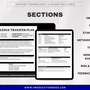 Knowledge Transfer Plan Template: Succession Planning HR Tool (digital ...