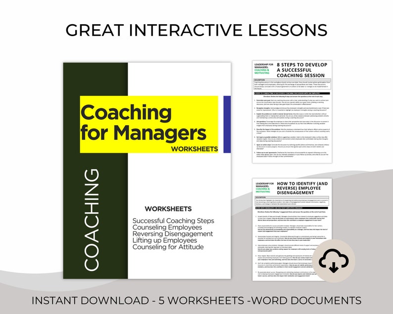 Manager Coaching Worksheets: Leadership Development (digital Download ...