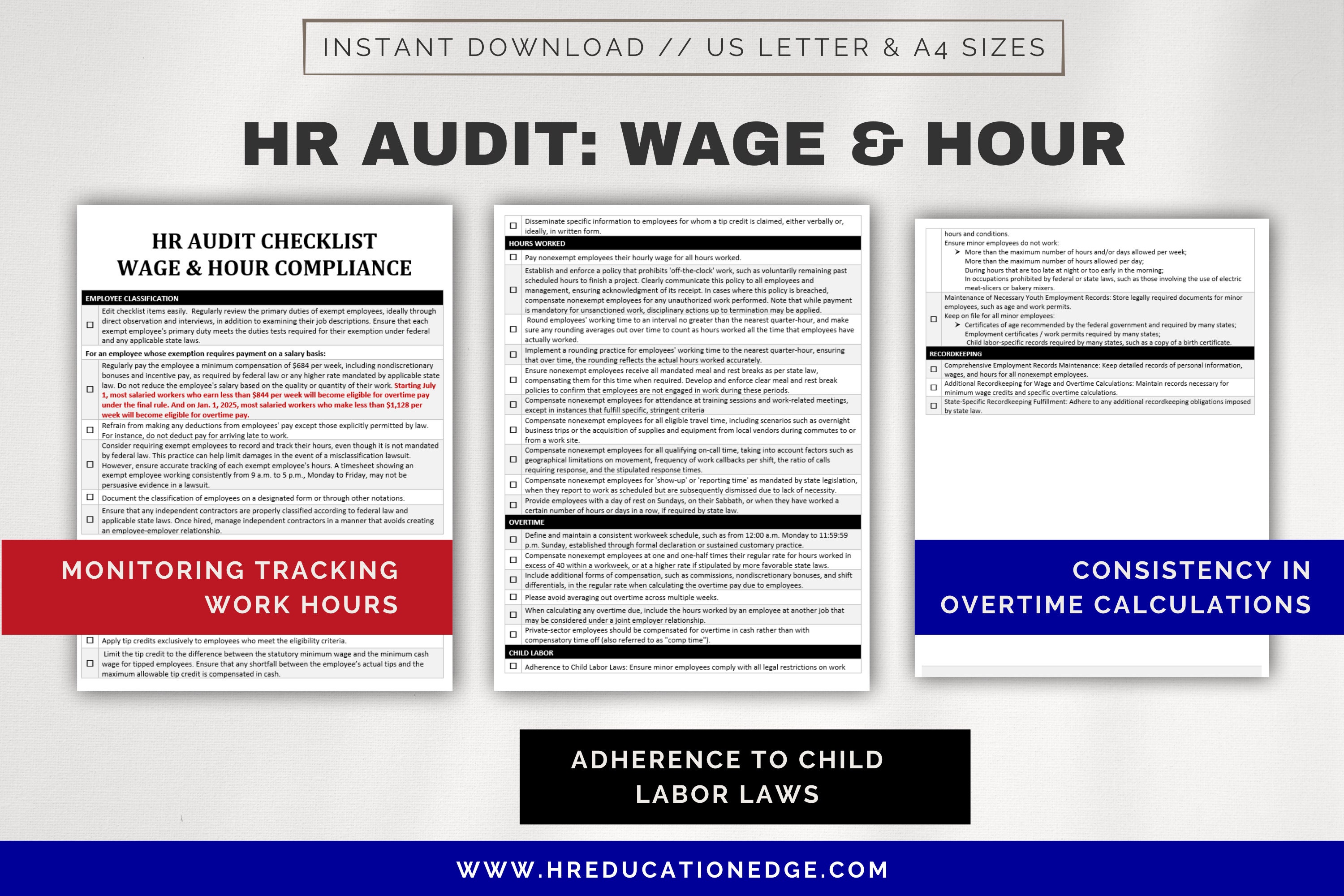 HR Audit Checklist: Wage and Hour Compliance Employment Law FLSA ...