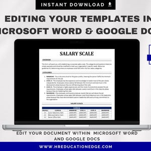 Customizable Salary Scale Template: HR Compensation Management (word ...