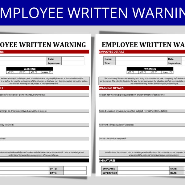 Employee Write up Form - Etsy