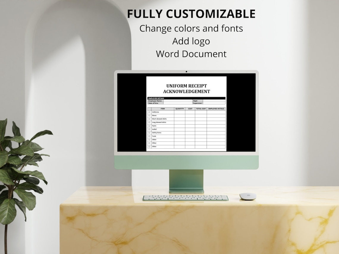 Employee Uniform Agreement Template: HR Forms (MS Word) - Etsy