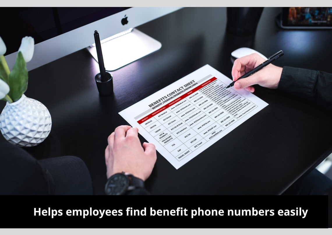 Benefits Contact Sheet Employee HR Templates HR Forms and Documents ...