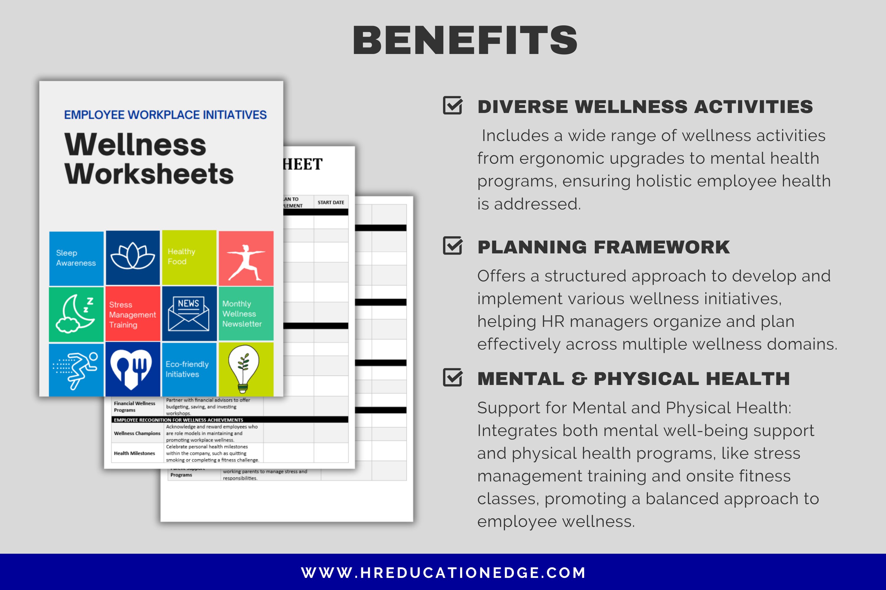 Employee Wellness Initiatives Worksheet: HR Total Rewards (digital ...