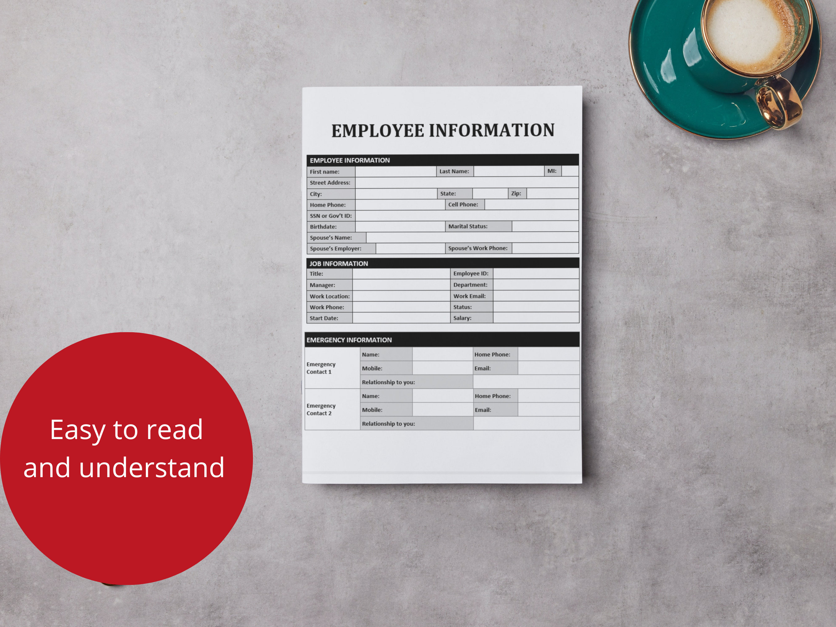Employee Information Form New Hire Paperwork HR Templates - Etsy Australia