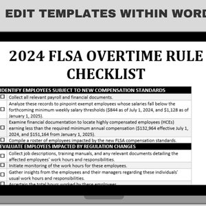 FLSA Overtime Checklist & Rule Guide: HR Compliance, Employment Law ...