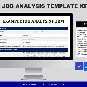 Job Analysis Template Kit: Editable HR Forms & KSA Cheat Sheet (digital ...