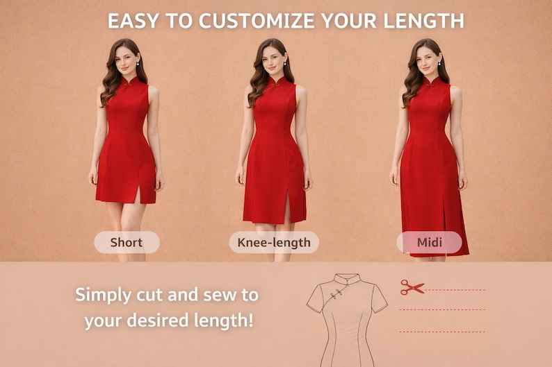 Cheongsam Sewing Pattern PDF, Fitted Qipao Dress - Etsy