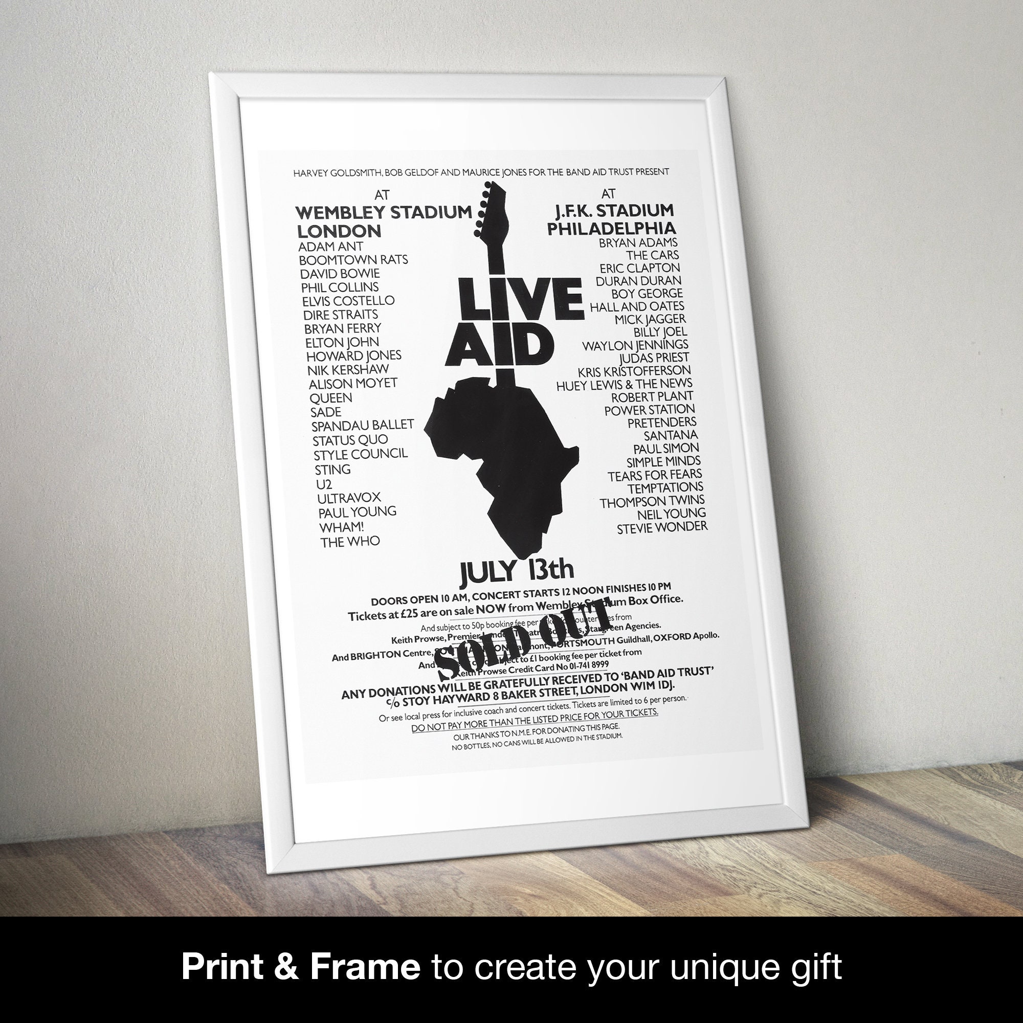 Vintage LIVE AID Concert Poster 1985 Digital Download Printable - Etsy