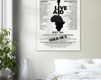 Live Aid Framed Concert Poster Queen Black Sabbath David Bowie - Etsy