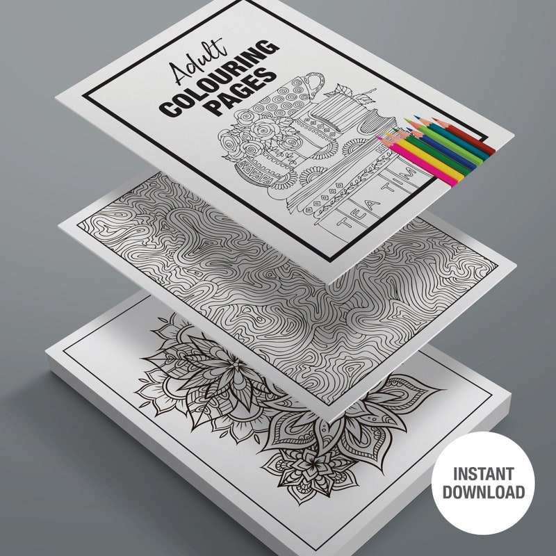 Printable Coloring Sheets for Adults - Etsy