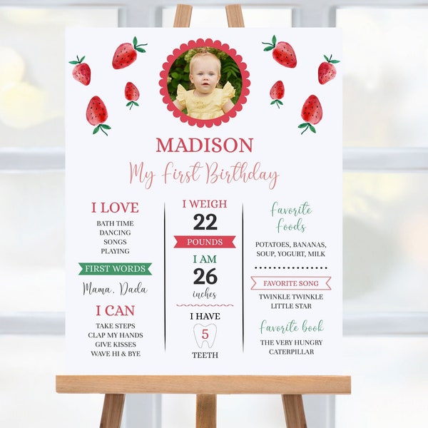 Berry 1st Birthday Poster - Etsy