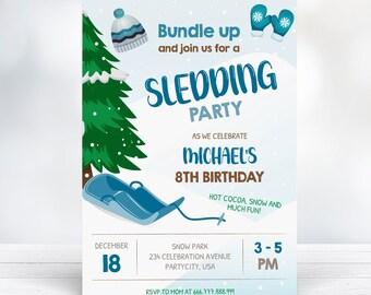 Snow Party Invitation - Etsy