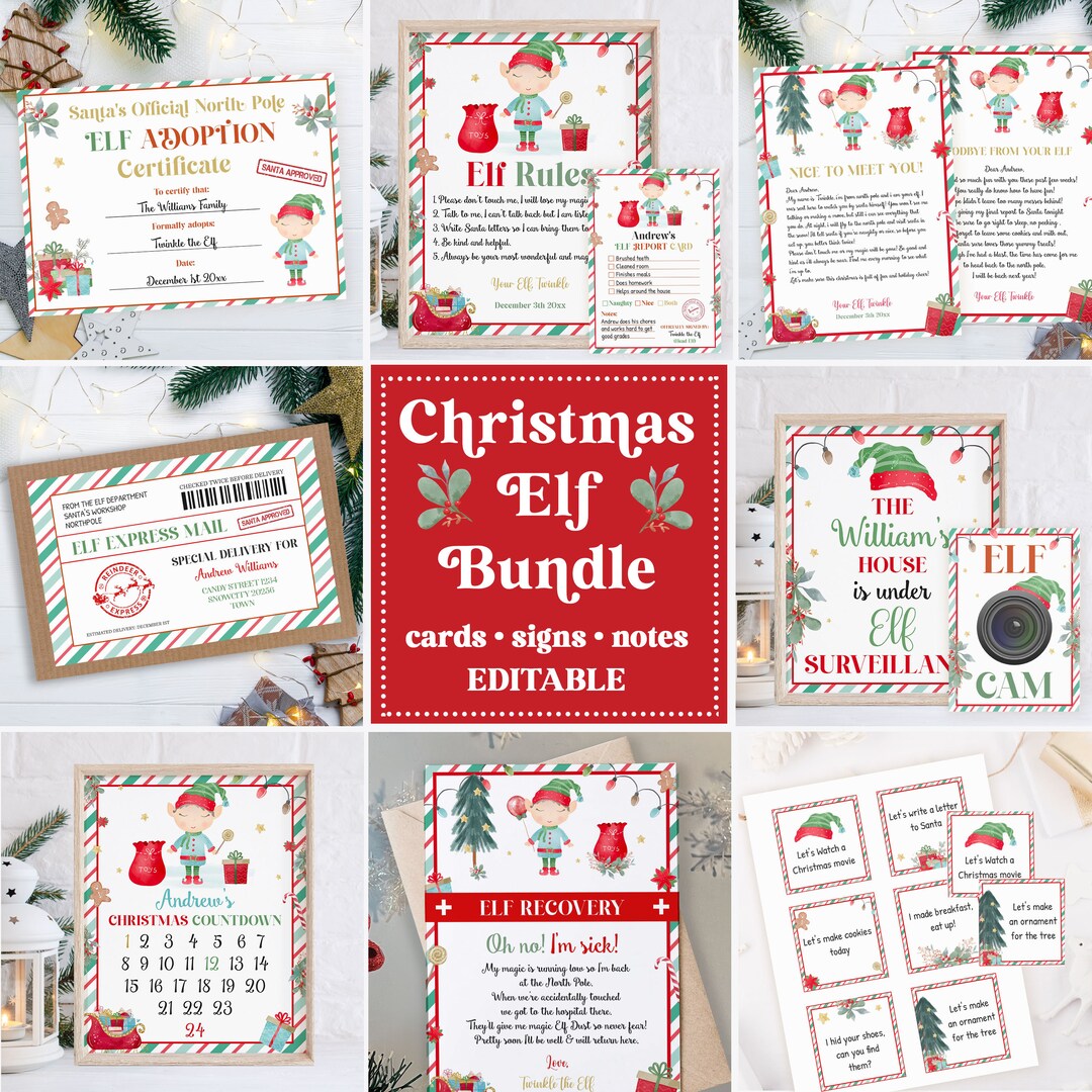 New Elf Arrival Kit Printable Boy First Elf Arrival Editable - Etsy ...