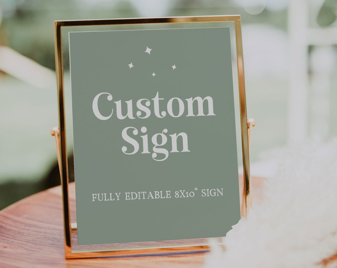 Sage Baby Shower Sign Modern Printable Custom Signage Green Baby Shower ...