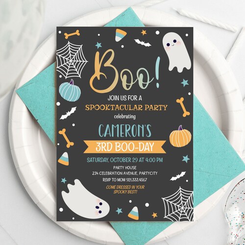 Editable Boo Bash Halloween Invitation. Halloween Party - Etsy