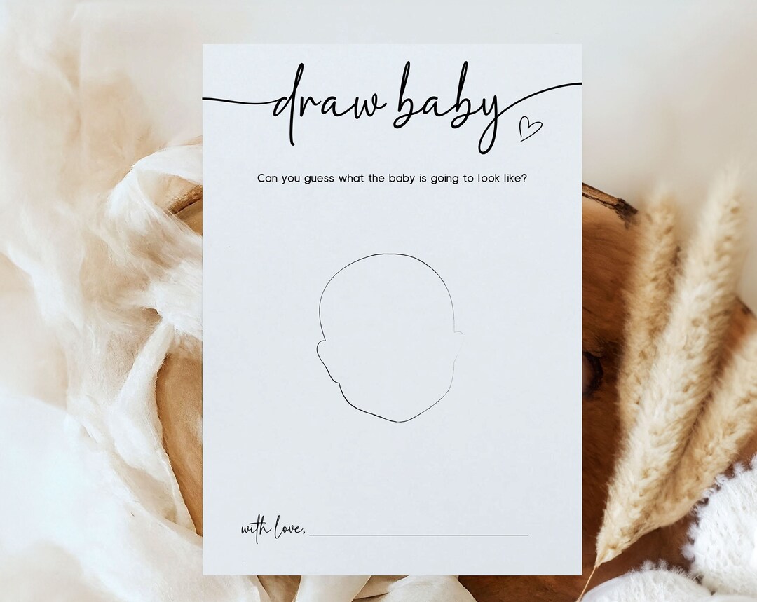 Draw the Baby Shower Game Printable, Guessing Game Editable, Modern ...