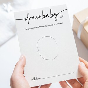 Draw the Baby Shower Game Printable, Guessing Game Editable, Modern ...