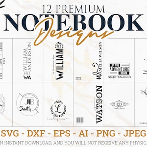 Customized Notebook Svg, Journal Png, Notebook Cover, Planner Svg ...