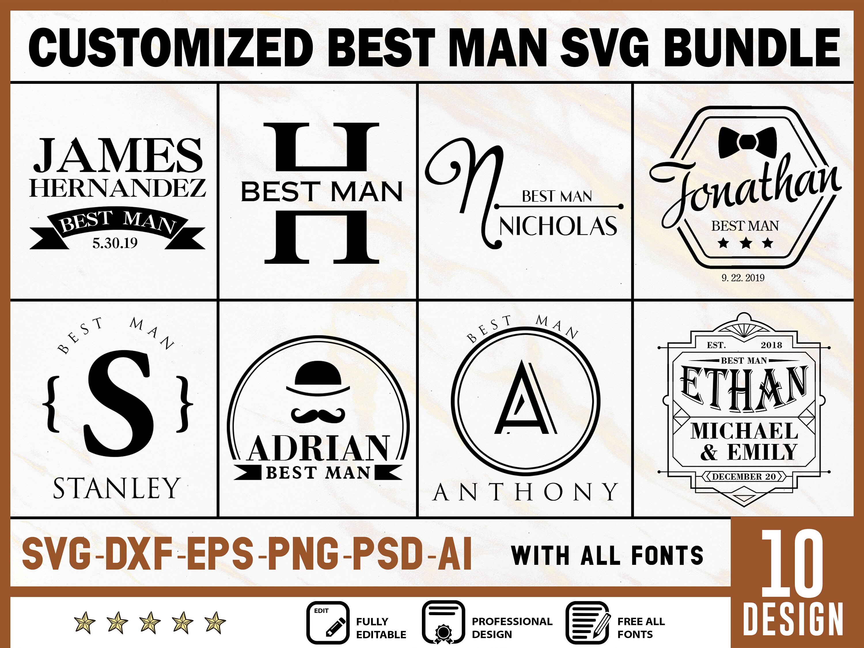 Personalized Wedding SVG Bundle - Etsy Australia