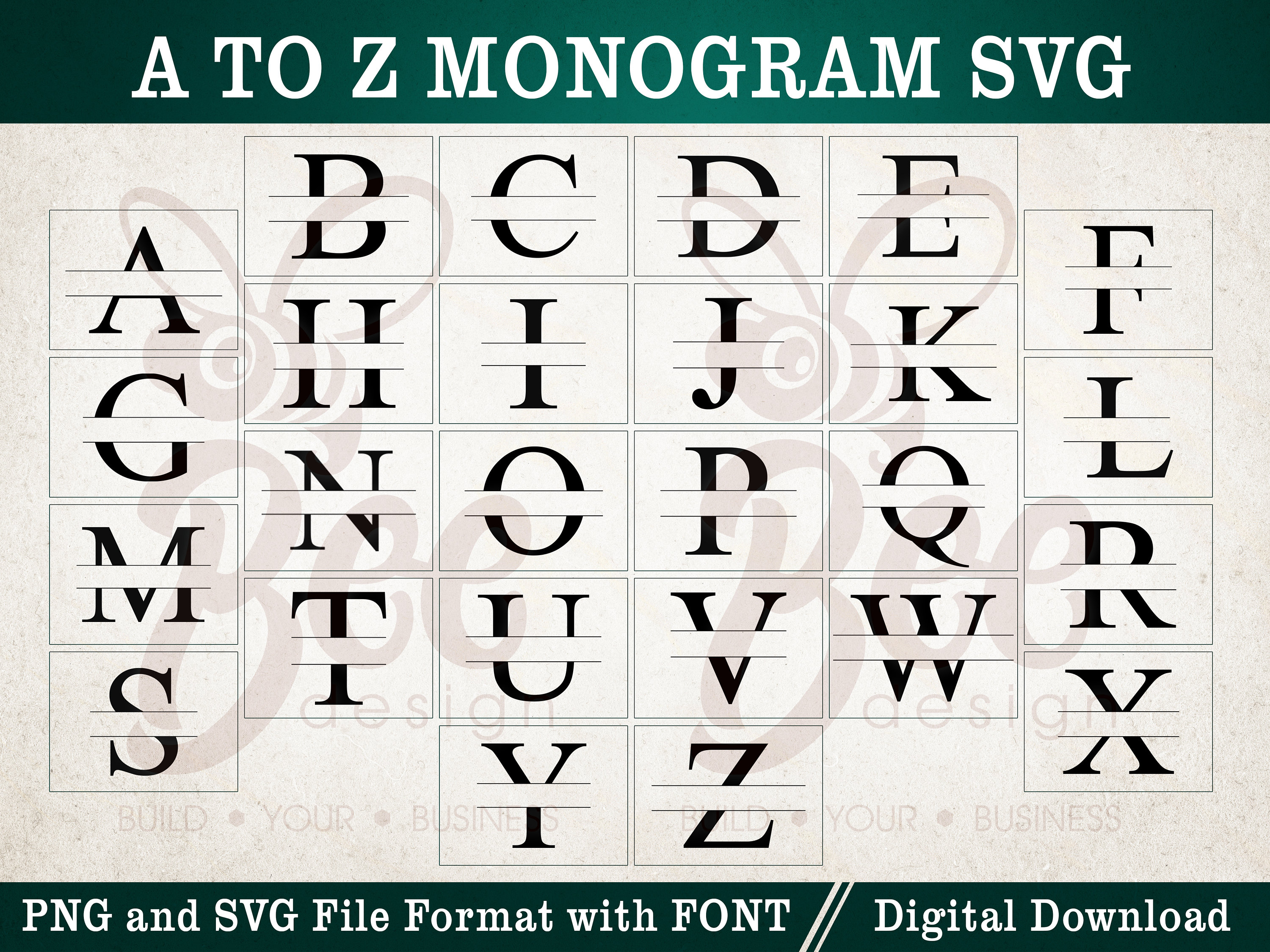 A to Z Monogram SVG, Groomsman, Best Man, Father of the Bride, Groom ...