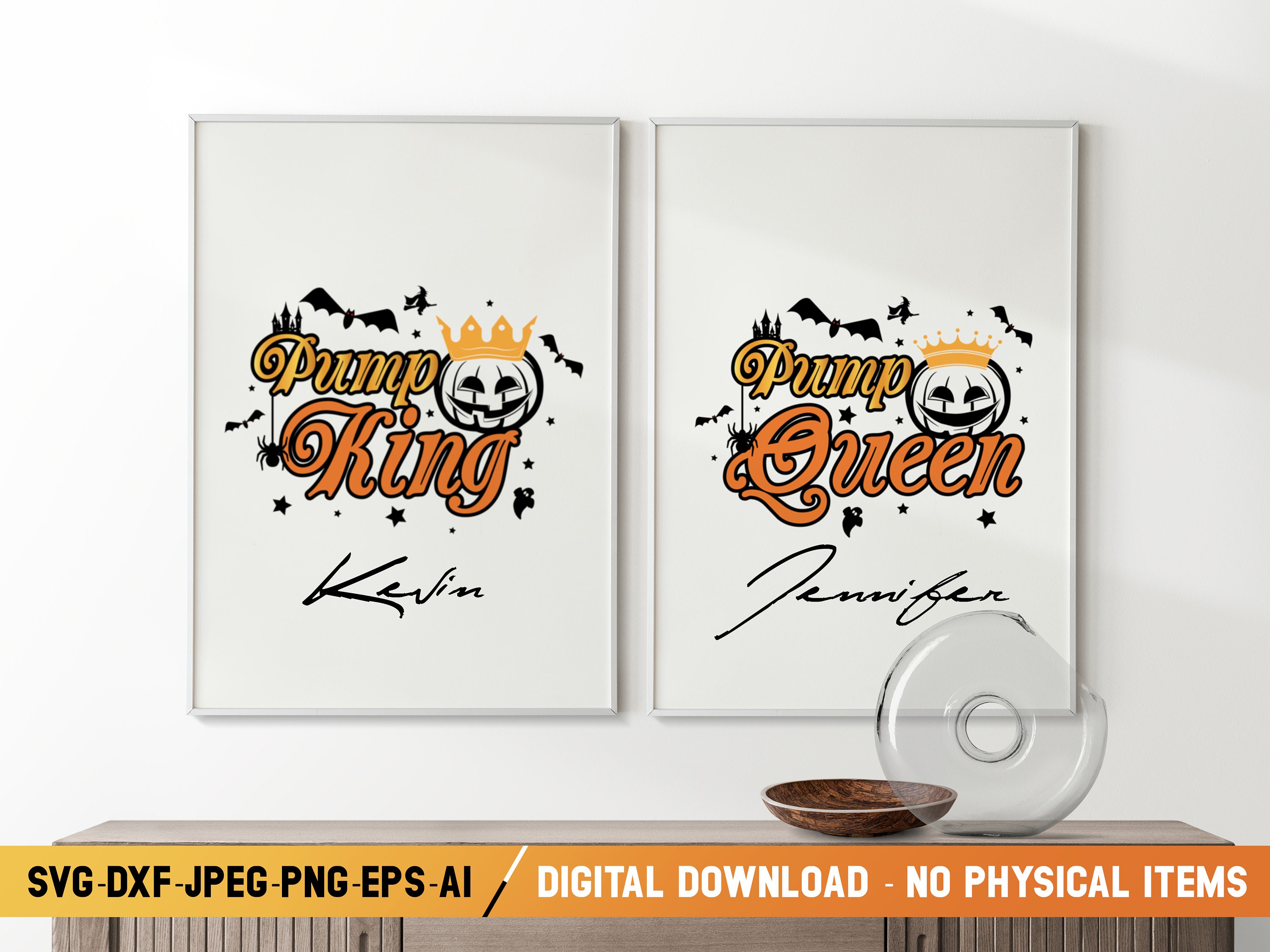 Pump King Pump Queen Halloween Pompoen Paar Matching - Etsy België